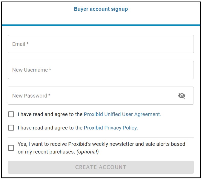 Create an Account – Proxibid