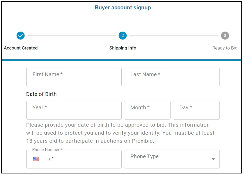 Create an Account – Proxibid